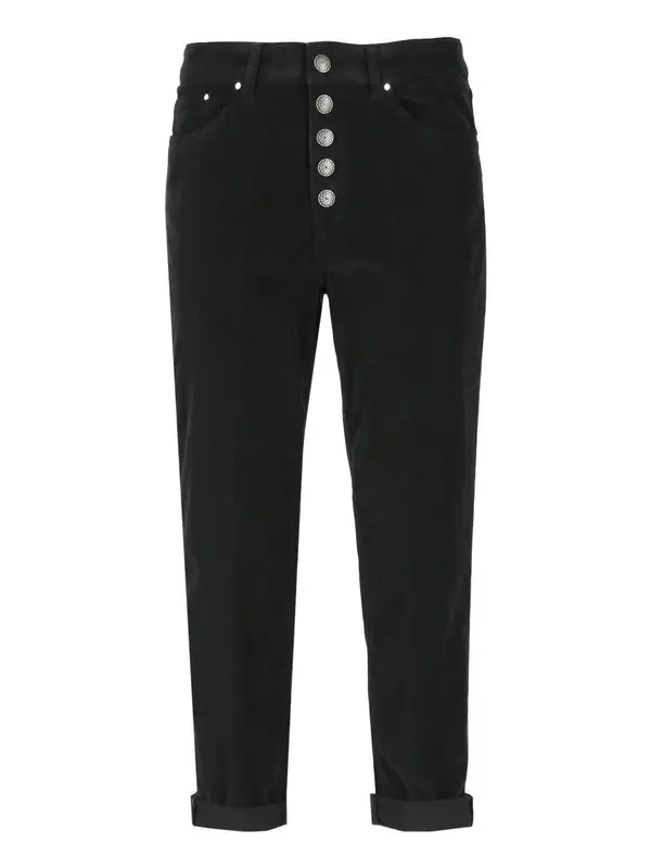 DONDUP Button-embellished Corduroy Trousers - Black
