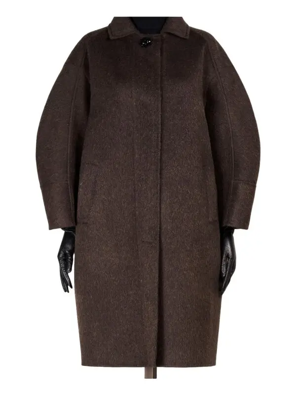 Max Mara Wool And Mohair Cocoon Coat - Brown