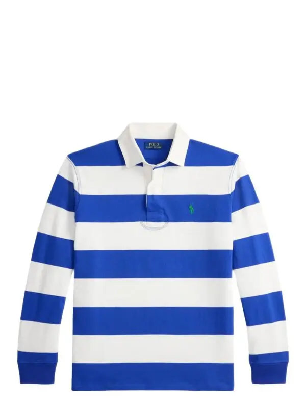Polo Ralph Lauren Striped Long Sleeve Polo Shirt - Blue