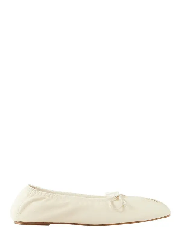 Magda Butrym Bow-decorated Leather Ballet Flats - Cream