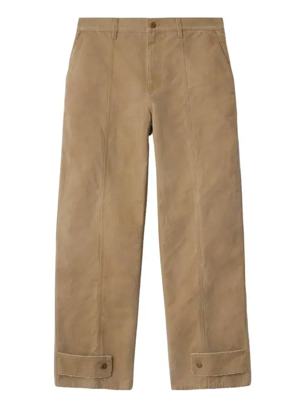 Burberry Logo Embroidered Straight-leg Trousers - Walrus