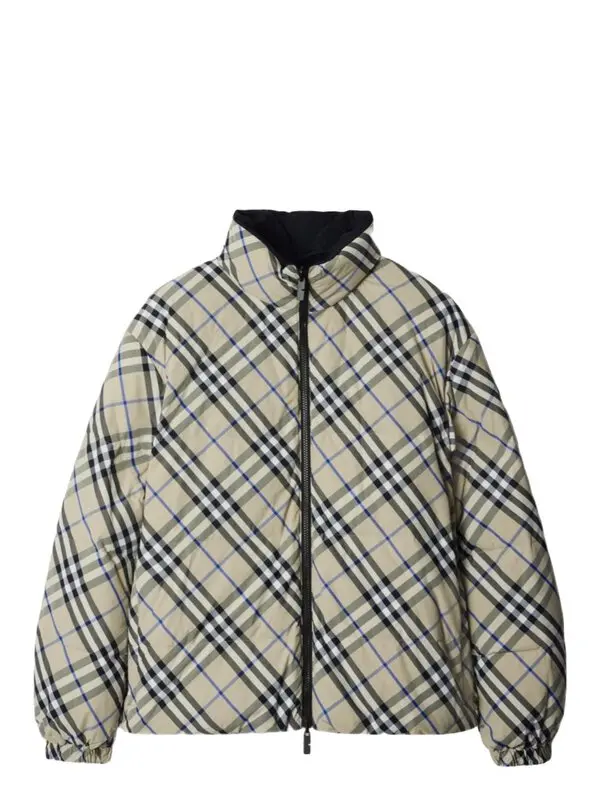 Burberry Reversible Checked Puffer Jacket - Nude