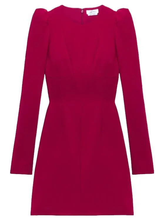 Alexander McQueen Pinched Shoulder Mini Dress - Crimson