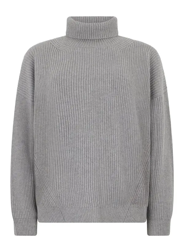 Peserico Silk-wool Blend Roll-neck Jumper - Gray