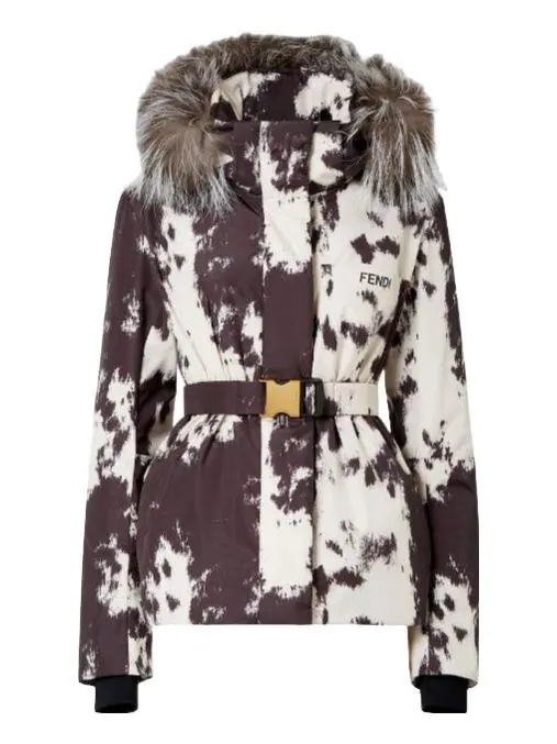 Fendi Belted Hooded Padded Ski Jacket - Color