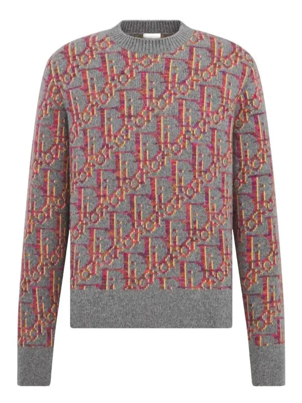 Dior Oblique Jacquard Sweater - Gray