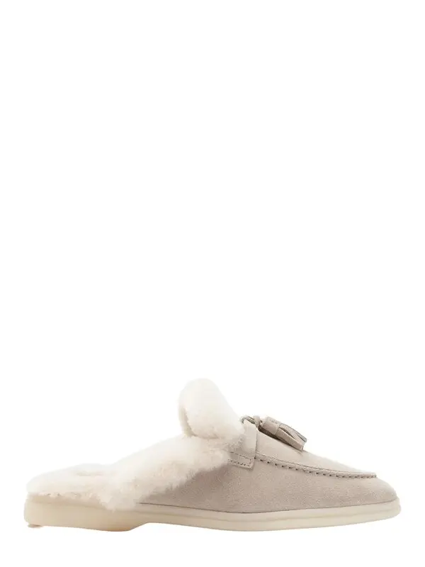 SCAROSSO Lucrezia Shearling Slip-on Mules - : Sand Color