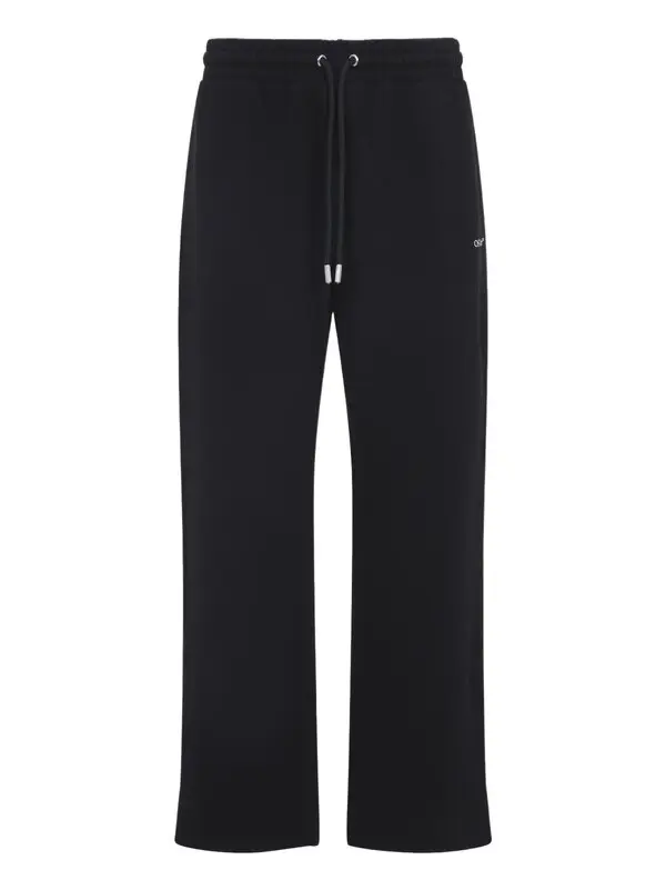 Off-White Logo Embroidered Drawstring Pants - Black