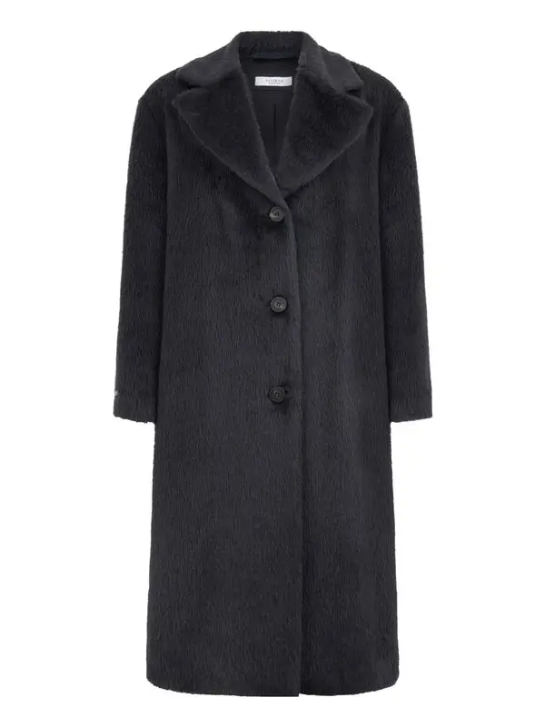 Peserico Single-breasted Long Coat - Black