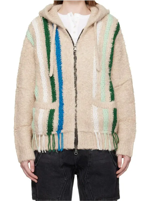 Andersson Bell Reverse Stripe Knit Hoodie - Nude