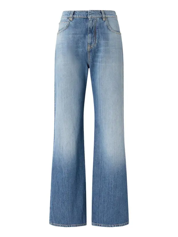 Pinko Wide-leg Faded Jeans - Blue