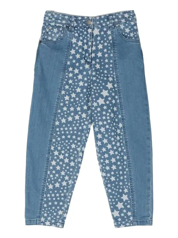 Stella McCartney Belt-loop Jeans With Star Pattern - Blue