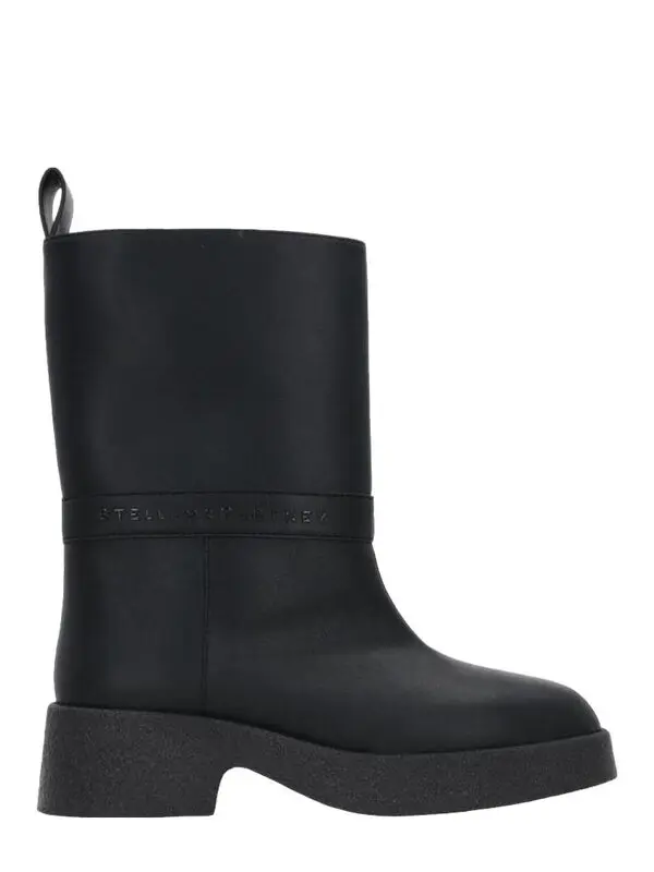 Stella McCartney Logo Lettering Pull-on Ankle Boots - Black