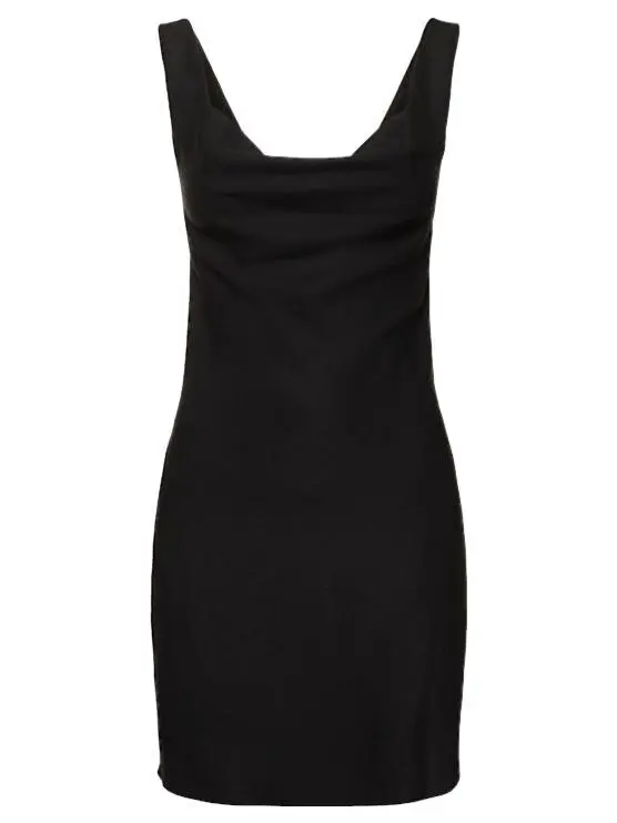 ST. AGNI Mini Dress With Pleats And Adjustable Straps - Black
