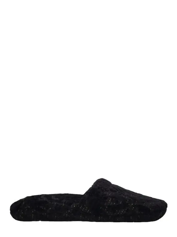 Versace Round Toe Flat Slippers - Dark Gray