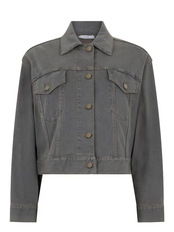 Peserico Cropped Denim Jacket - Black