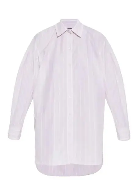 Jacquemus Striped Cotton Shirt Dress - Purple