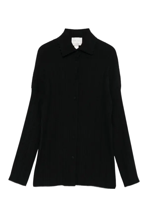 FORTE_FORTE Long Sleeve Shirt With Pleats - Black