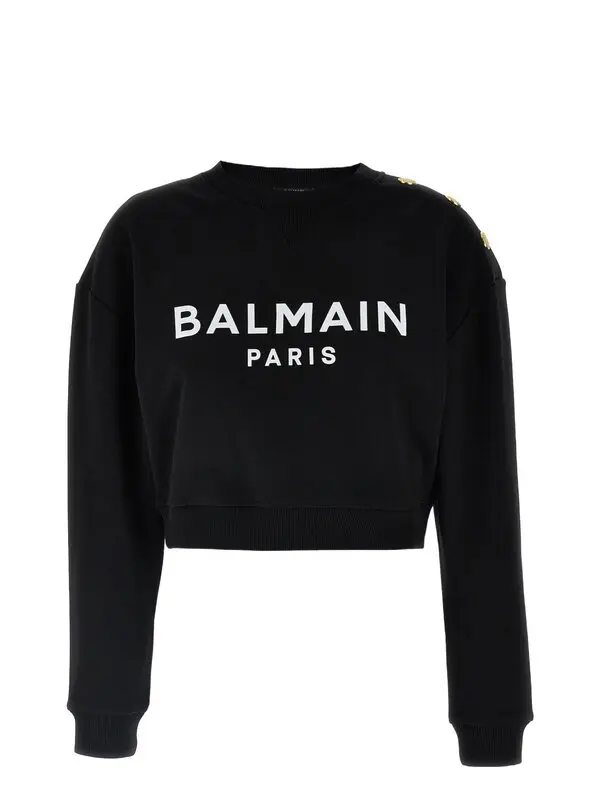 Balmain Logo Crewneck Sweatshirt - Black