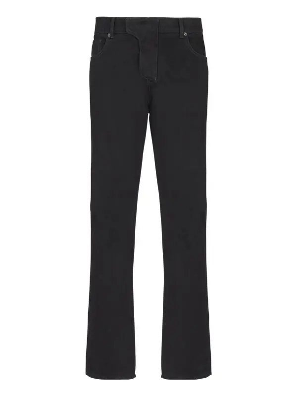 Balmain Logo Patch Belt-looped Jeans - Black