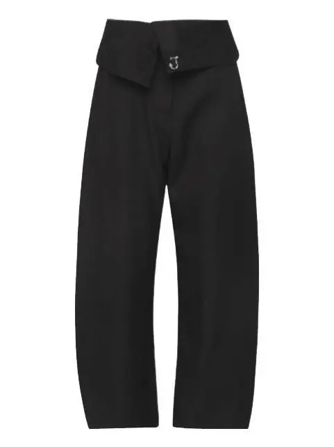 J.W.ANDERSON Fold-over Belted Wide-leg Trousers - Black