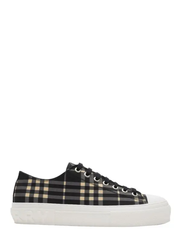Burberry Checked Lace-up Sneakers - Black