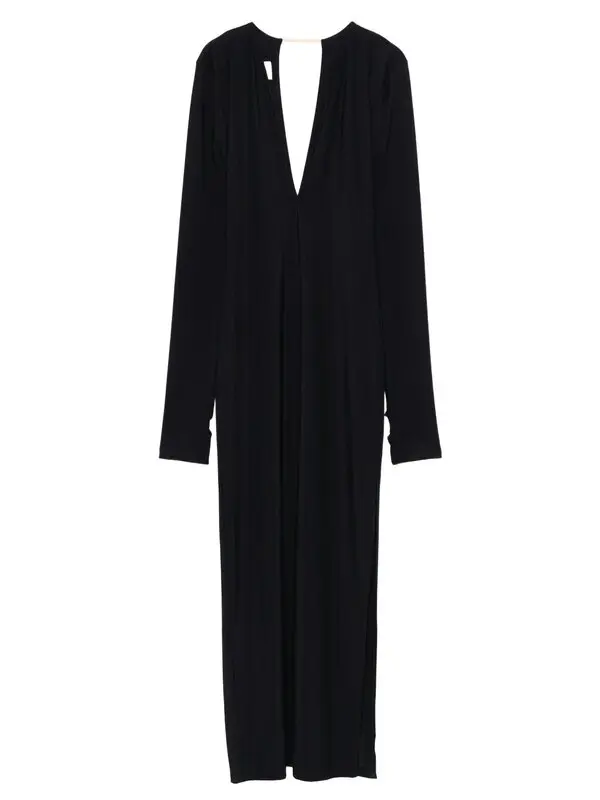MAISON MARGIELA V-neck Long-sleeve Maxi Dress - Black