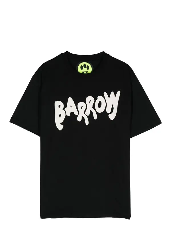 BARROW Smiley Print Cotton T-shirt - Black