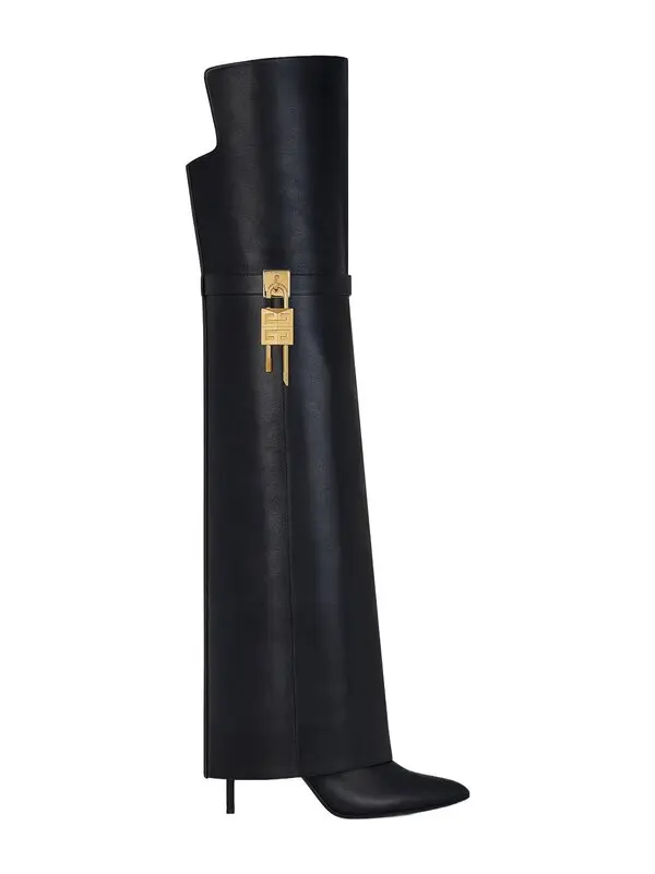 Givenchy Shark Lock Stiletto Over-the-knee Boots - Black