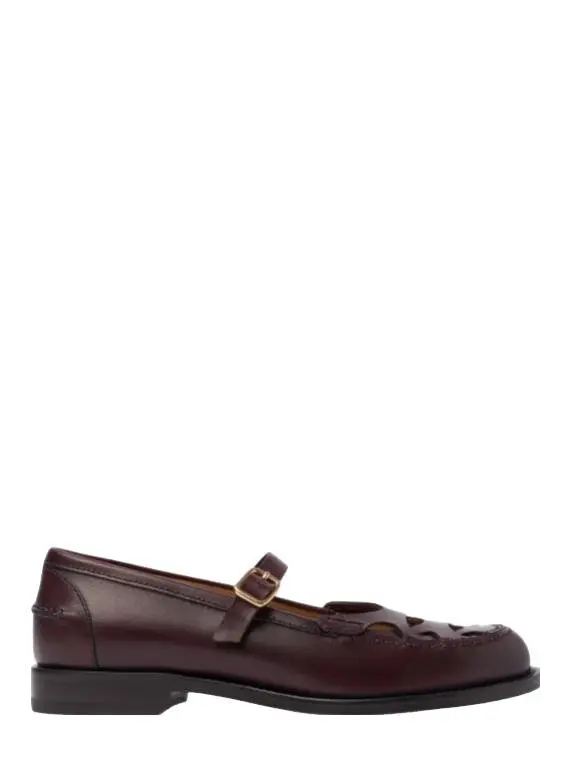 SCAROSSO Minni Buckle Fastened Flat - Burgundy