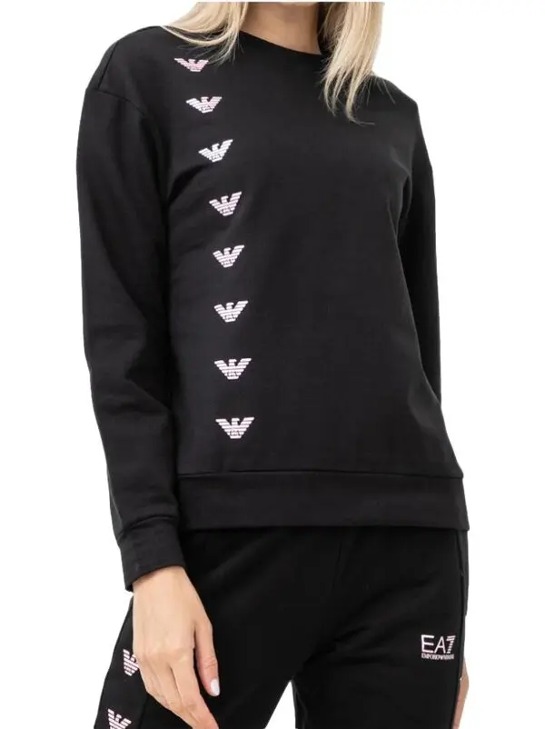 EA7 Crew Neck Logo Sweater - Black