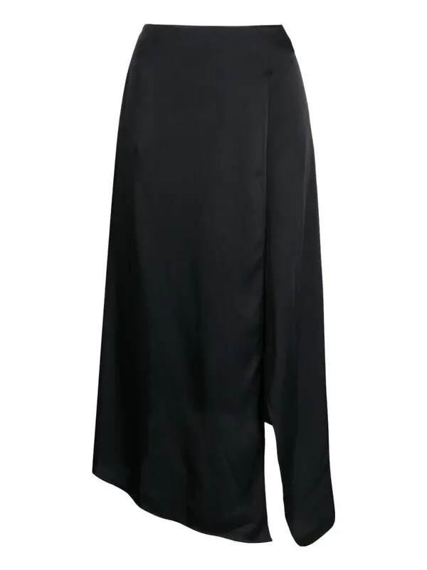 Stella McCartney Asymmetrical High-waisted Midi Skirt - Black