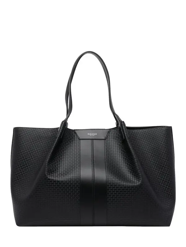 SERAPIAN Logo Printed Tote Bag - Black