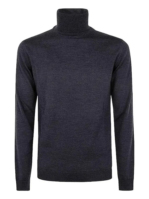NUUR Turtleneck Sweater With Ribbed Cuffs And Hem - Anthracyte
