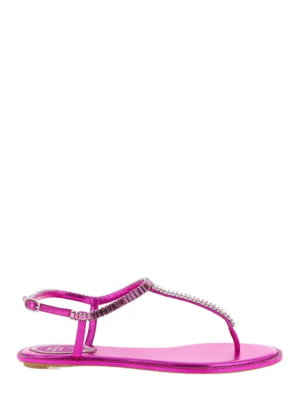 Rene Caovilla Diana Embellished Flat Sandals - Pink
