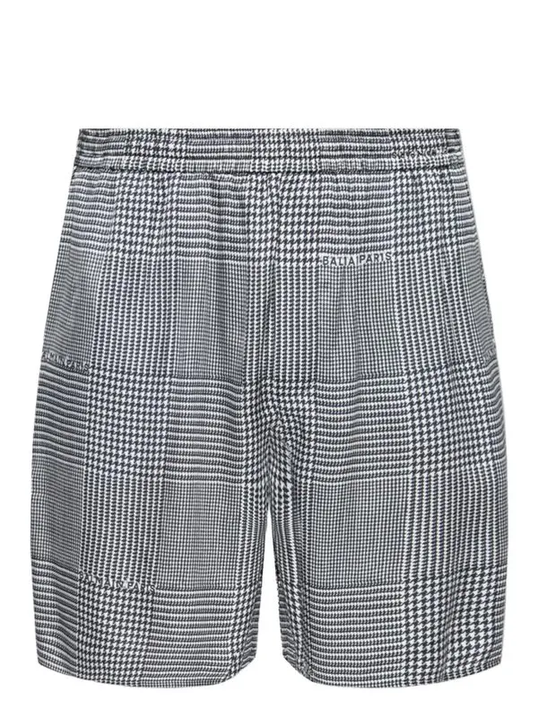 Balmain Houndstooth Patterned Wide-legged Shorts - Grey