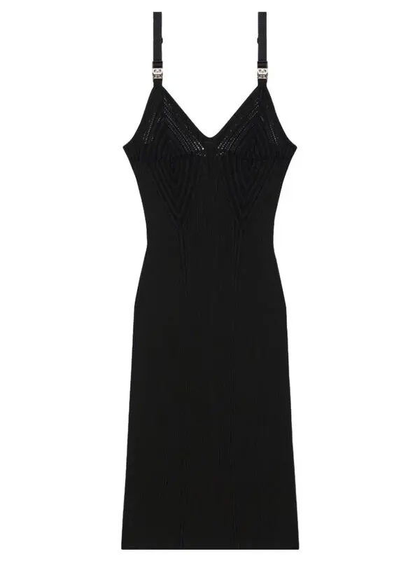 Givenchy 4g Buckle Straps Knitted Mini Dress - Black
