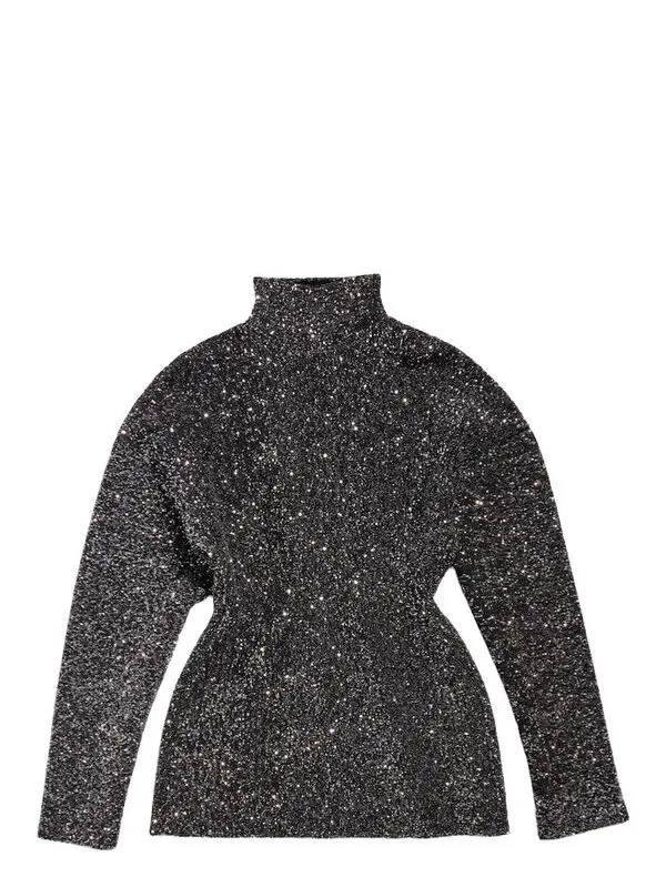 Balenciaga Paillette Engineered Hourglass Top - Silver