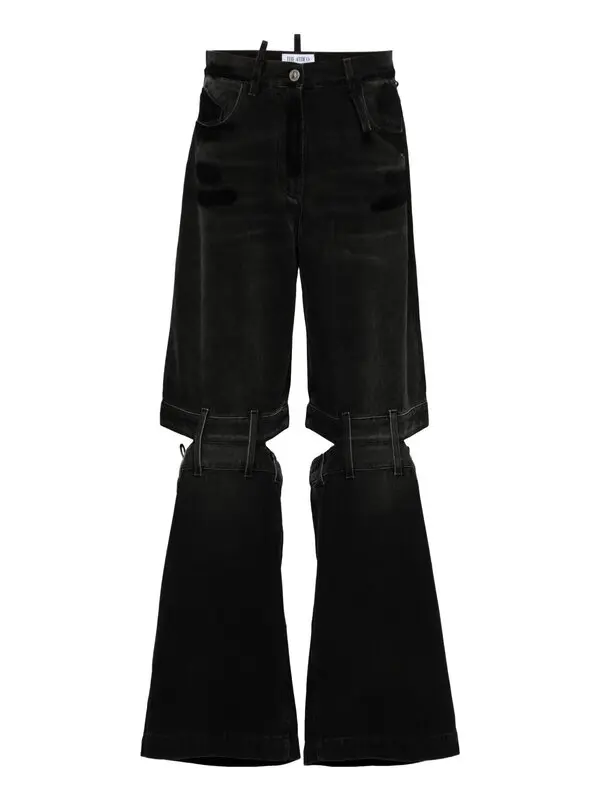 Attico The Lunghi" Cut-out Jeans - Black