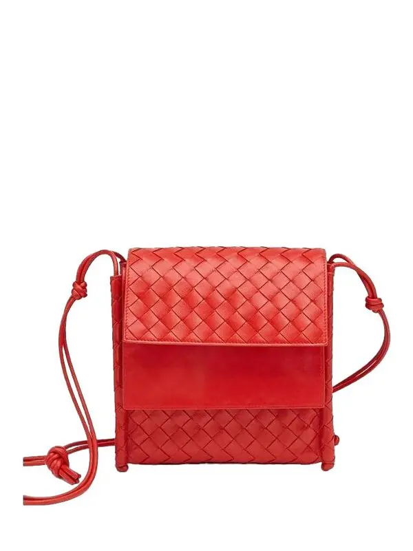 Bottega Veneta Intrecciato Crossbody Bag - Red Shoe Color