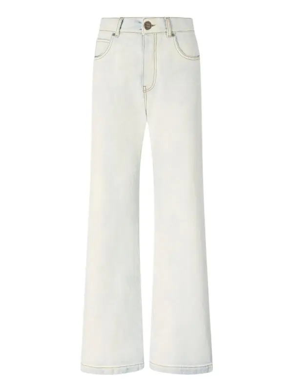 Pinko Wanda Wide-leg Jeans With Rolled Hem - Light Blue