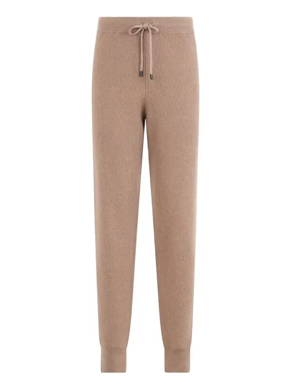 Peserico Drawstring Knit Joggers - Nude