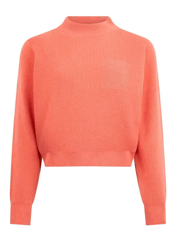 Peserico Cropped High Neck Knitted Sweater - Pink
