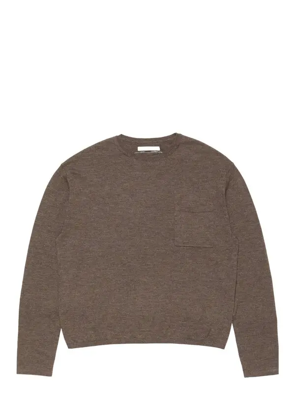 Acne Studios Logo Patch Crewneck Jumper - Walnut Brown