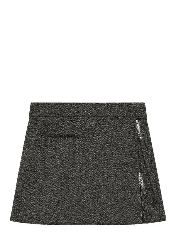COURREGES Zipped Caviar Mini Skirt - Black