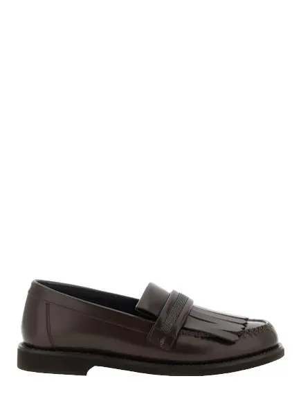 Brunello Cucinelli Monile Fringed Loafers - Black