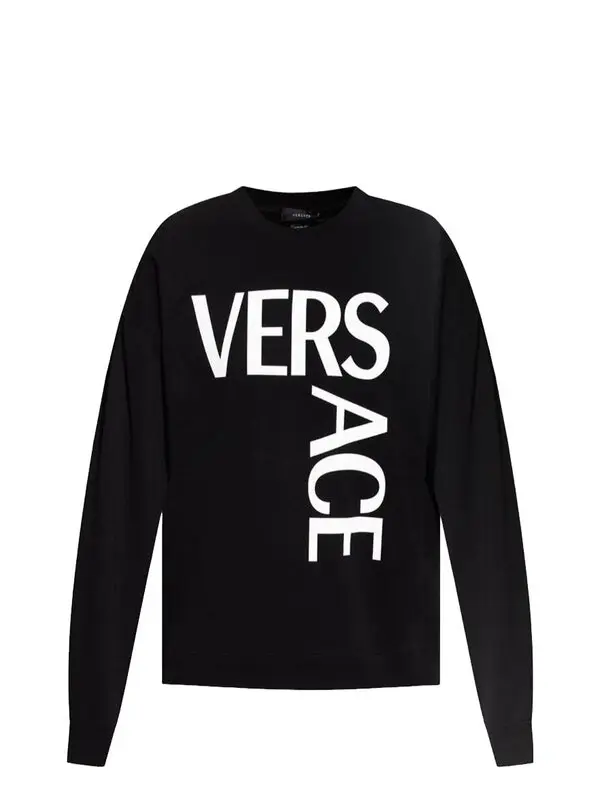 Versace Logo Print Sweatshirt - Black