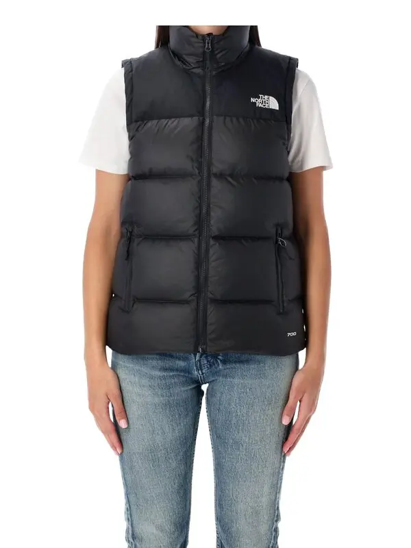 The North Face Logo Printed Zip-up Vest - Black