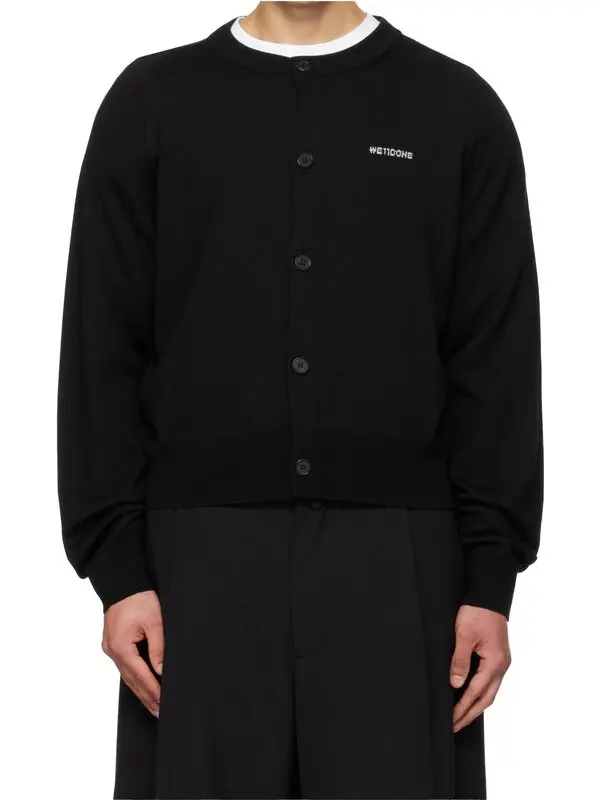 We11Done Wool Blend Long-sleeved Knit Cardigan - Black