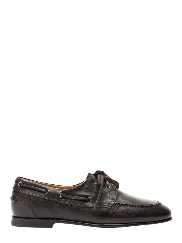 SCAROSSO Ginevra Lace-up Loafers - Brown